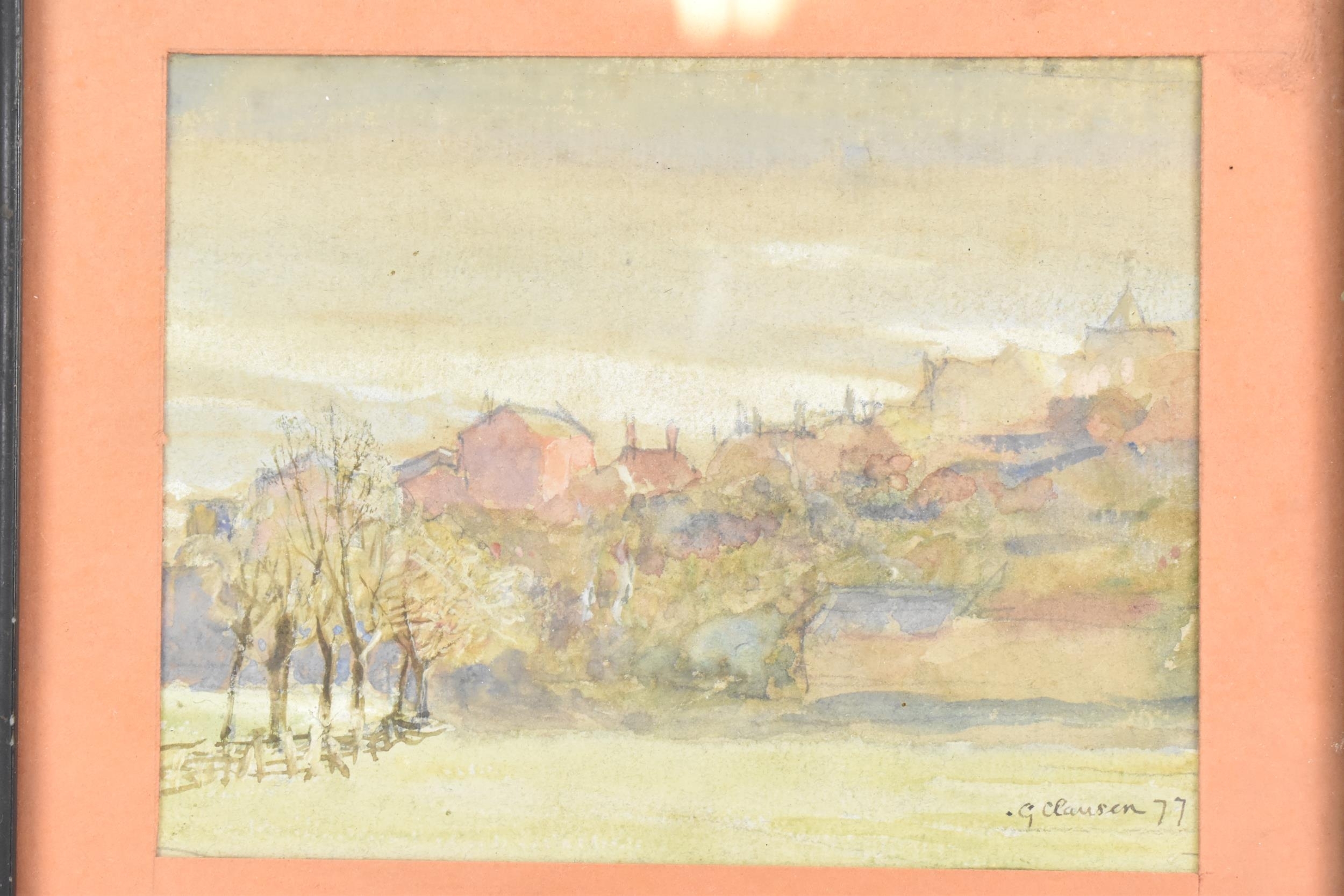 George Clausen | Sir George Clausen (1852-1944) A watercolour landscape ...