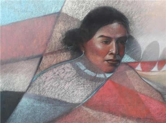 David Johns | Indian with White Headband | MutualArt