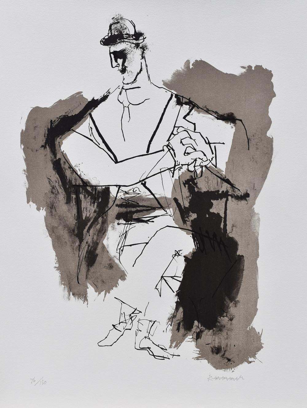 Abraham Rattner | Seated Man with Hands Crossed (from the Beggar's ...