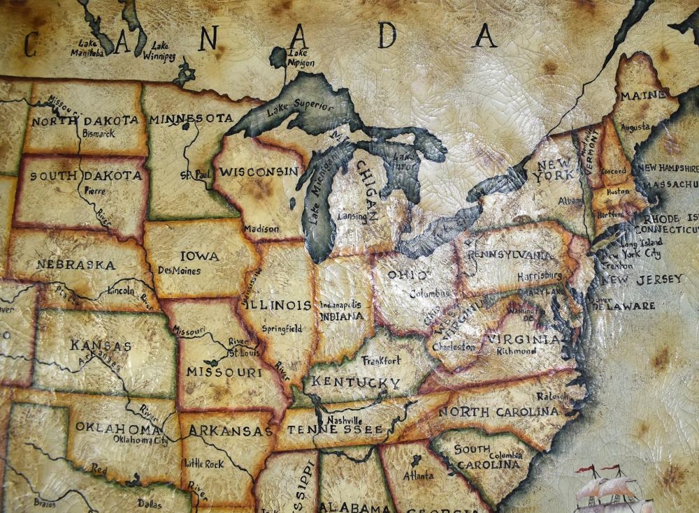 Julius Lira Salazar | United States Map Original painting on canvas ...