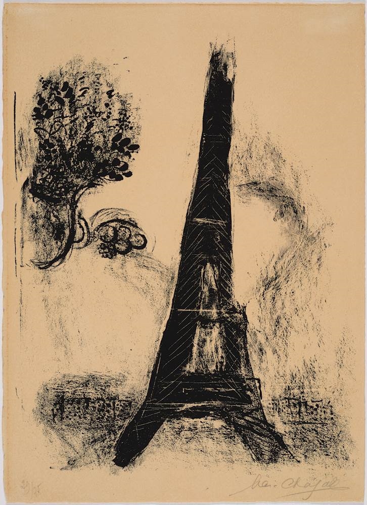 Marc Chagall | La Tour Eiffel (1952) | MutualArt