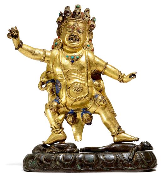 Tibetan School, 17th Century | A GILT COPPER ALLOY FIGURE OF VAJRAPANI ...