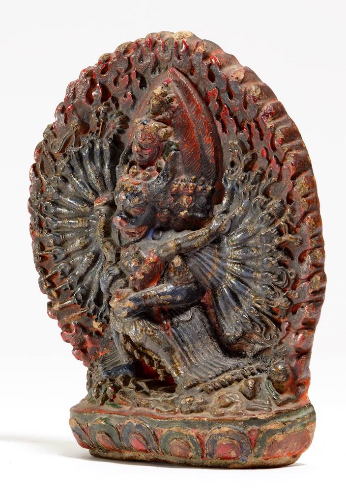 Tibetan School, 18th Century | A TSATSA OF VAJRABHAIRAVA YAMANTAKA YAB ...