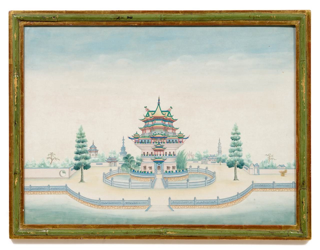 Chinese School, 19th Century | TWO EXPORT PAINTINGS OF PALACES | MutualArt