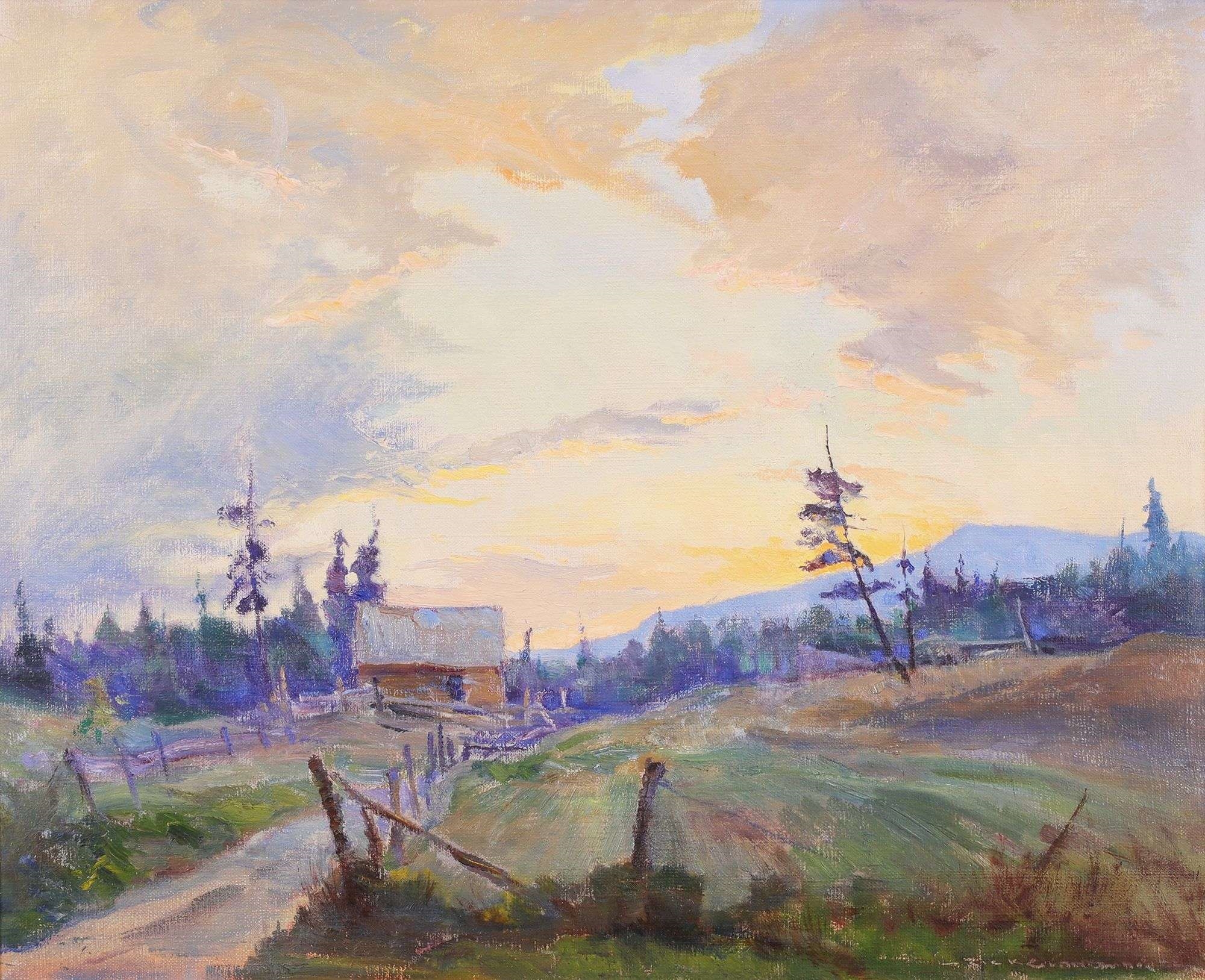 Orestes Nicholas de Grandmaison | FOOTHILLS HOMESTEAD AT TWILIGHT ...
