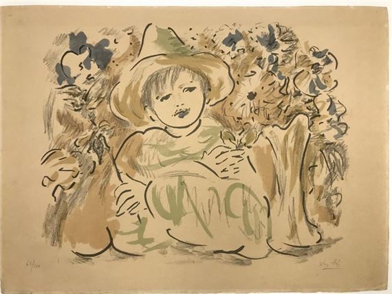 Marcel Vertès | Pierrot au milieu des fleurs. | MutualArt