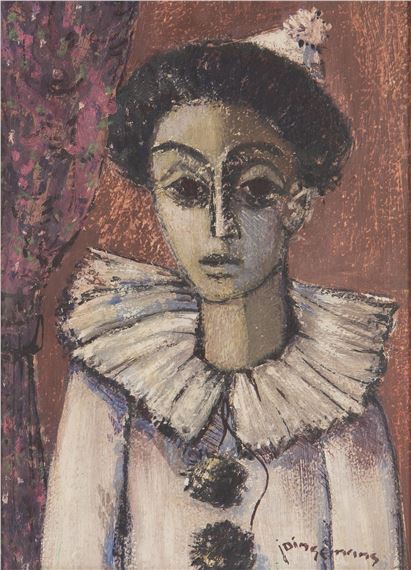 Johannes Wilhelmus Dingemans | PORTRAIT OF PIERROT FIGURE | MutualArt
