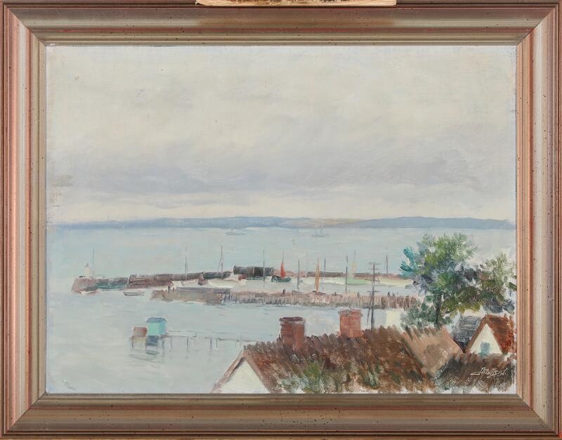 Otto Christian Olsen | Scenery from a marina | MutualArt