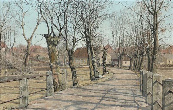 Ole Ring | A road entering a small village near Ringsted | MutualArt
