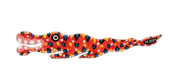 Bebo | BEBO POLYCHROME FOLK ART ALLIGATOR SCULPTURE (2001) | MutualArt