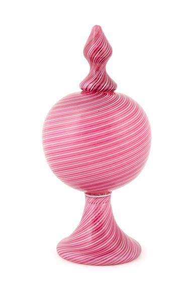 Dino Martens | DINO MARTENS MURANO PINK & WHITE GLASS DECANTER | MutualArt