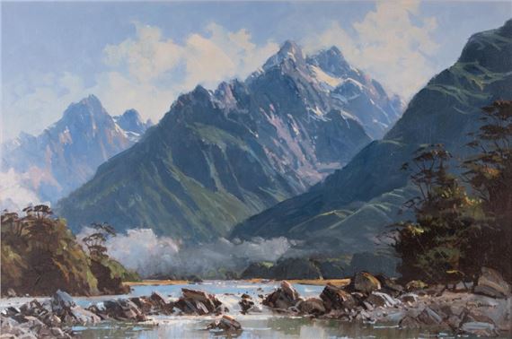 Peter Beadle | Mount Madeline and Lower Hollyford River (1987) | MutualArt