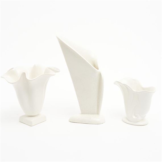 Henning Rathjen | THREE 1950'S AUSTRALIAN POTTERY VASES WITH MOONSTONE ...