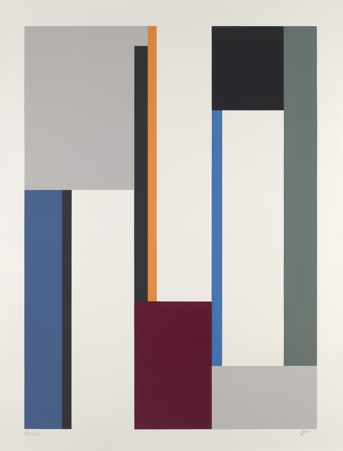 Walter Dexel | Mit drei weißen Senkrechten (1965 - 1972) | MutualArt