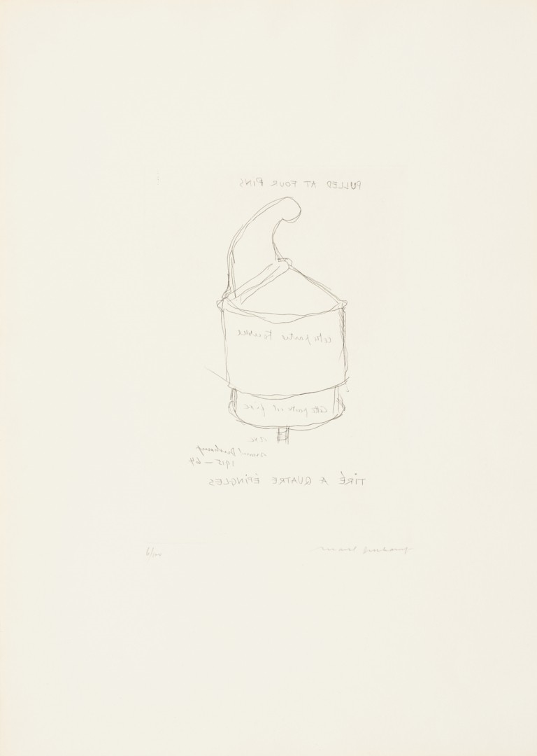 Marcel Duchamp | Pulled at four pins (1964) | MutualArt