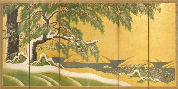 Japanese School, 18th Century | A SIX-FOLD SCREEN DEPICTING A JAPANESE ...