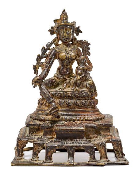 Indian School, 12th Century | A BRONZE FIGURE OF THE SNAKE GODDESS ...