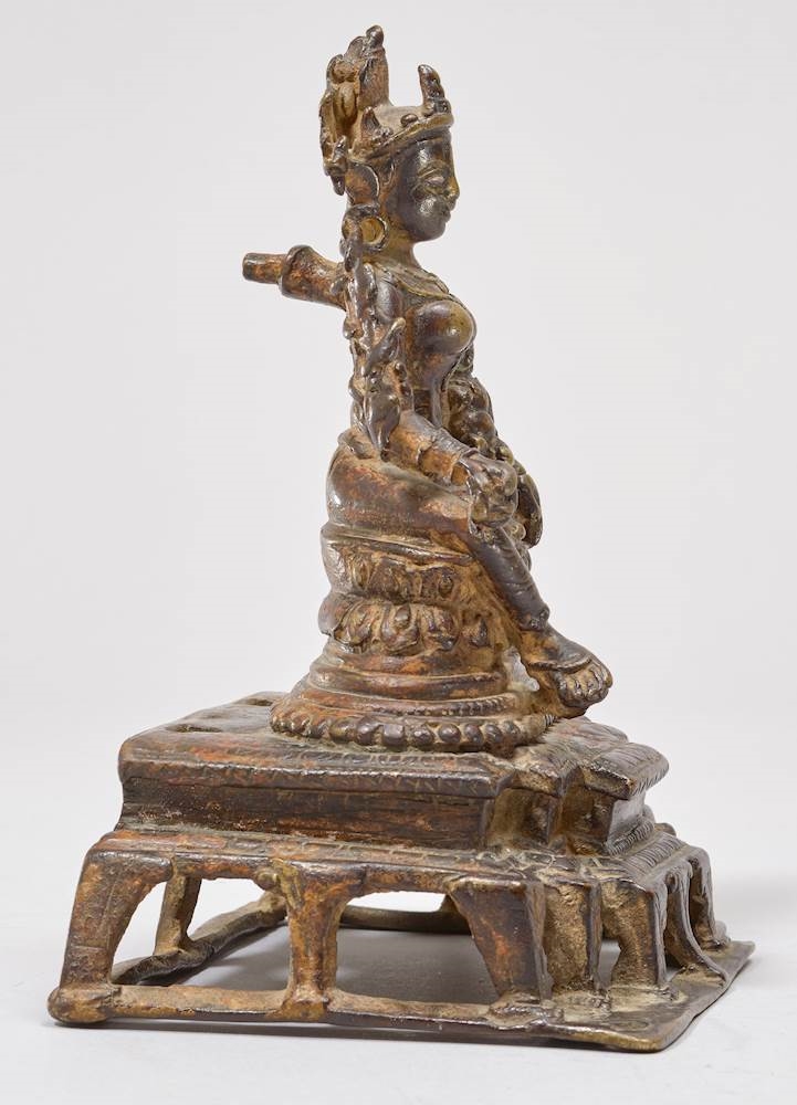 Indian School, 12th Century | A BRONZE FIGURE OF THE SNAKE GODDESS ...