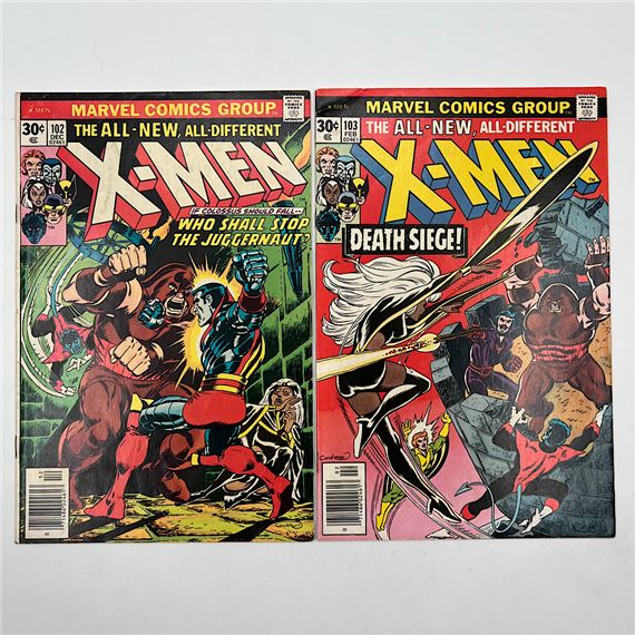 Marvel Comics | X-Men #102 #103. Marvel Comics Juggernaut Covers. Key Issues | MutualArt