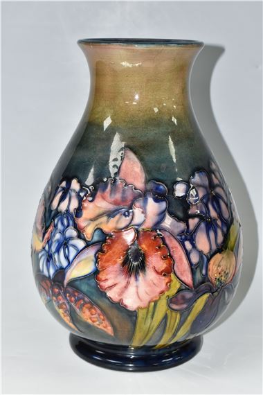 William Moorcroft | A LARGE MOORCROFT POTTERY ORCHID PATTERN VASE, the ...