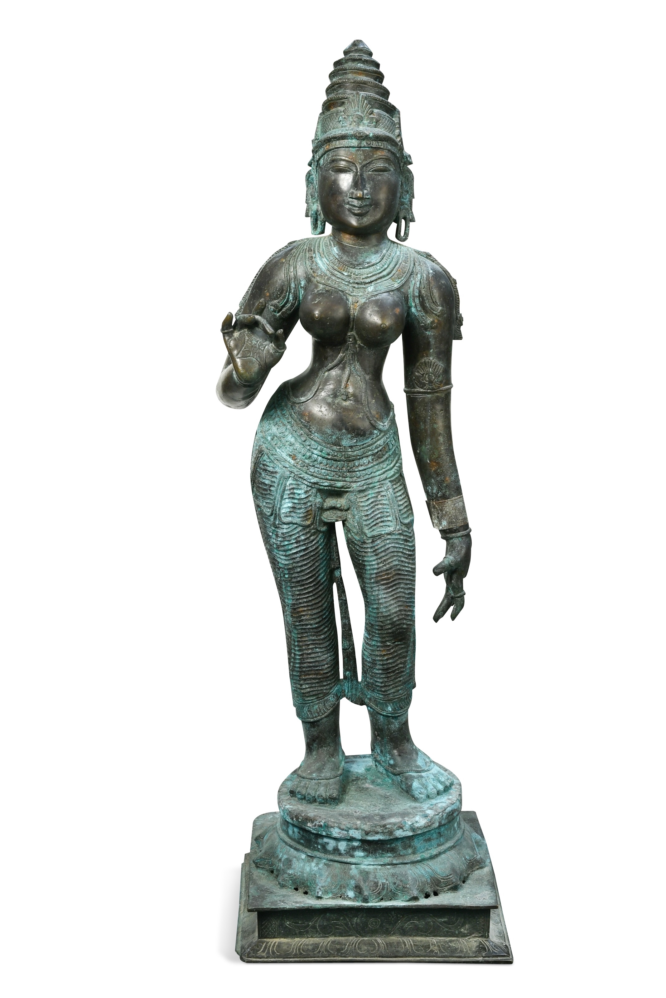Indian School | A large Indian Chola style figure of Parvati (Uma ...