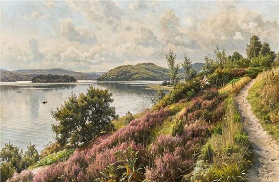 Peder Mork Monsted | View from Svejbæk towards Borre Lake and heathery ...