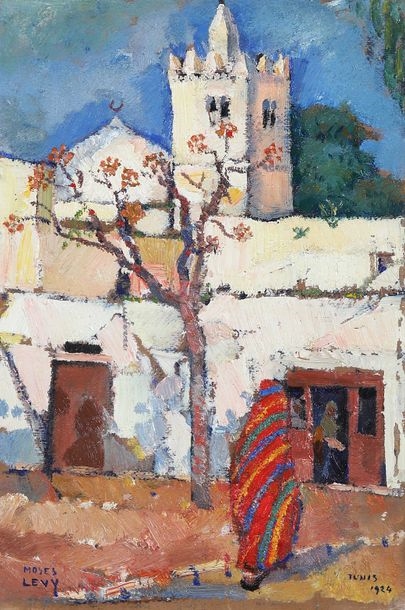 Moses Levy | Lively street in Tunis (1924) | MutualArt