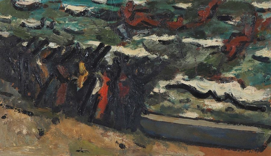 Moses Levy | Rescuing a bather in Tunisia (1944) | MutualArt