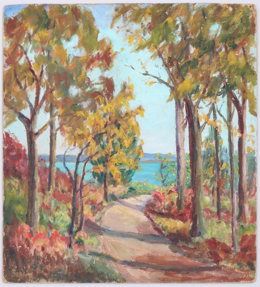 Clara Moore Howard | Double-Sided Painting: Dock Scene and Peconic Bay ...
