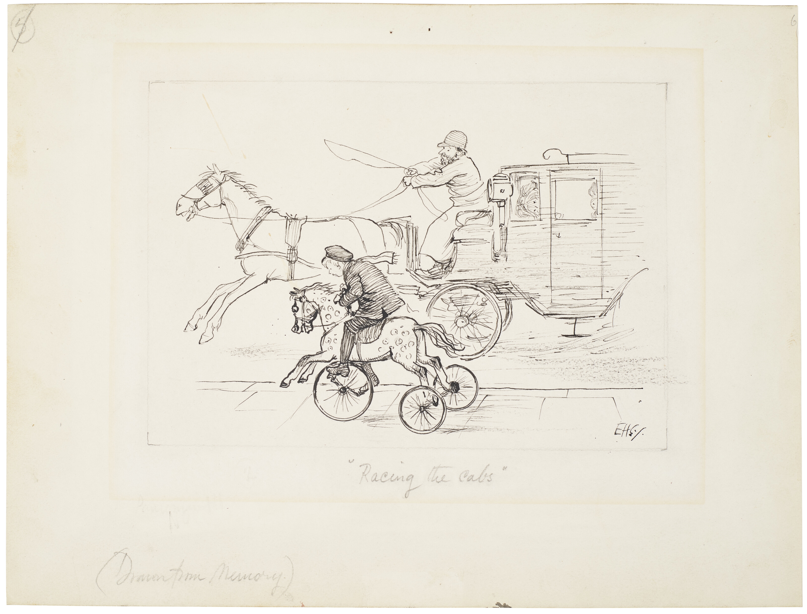 Ernest Howard Shepard | Racing the Cabs | MutualArt