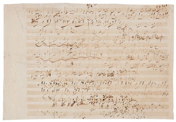 Ludwig Van Beethoven | Autograph sketch leaf for the string quartet in ...