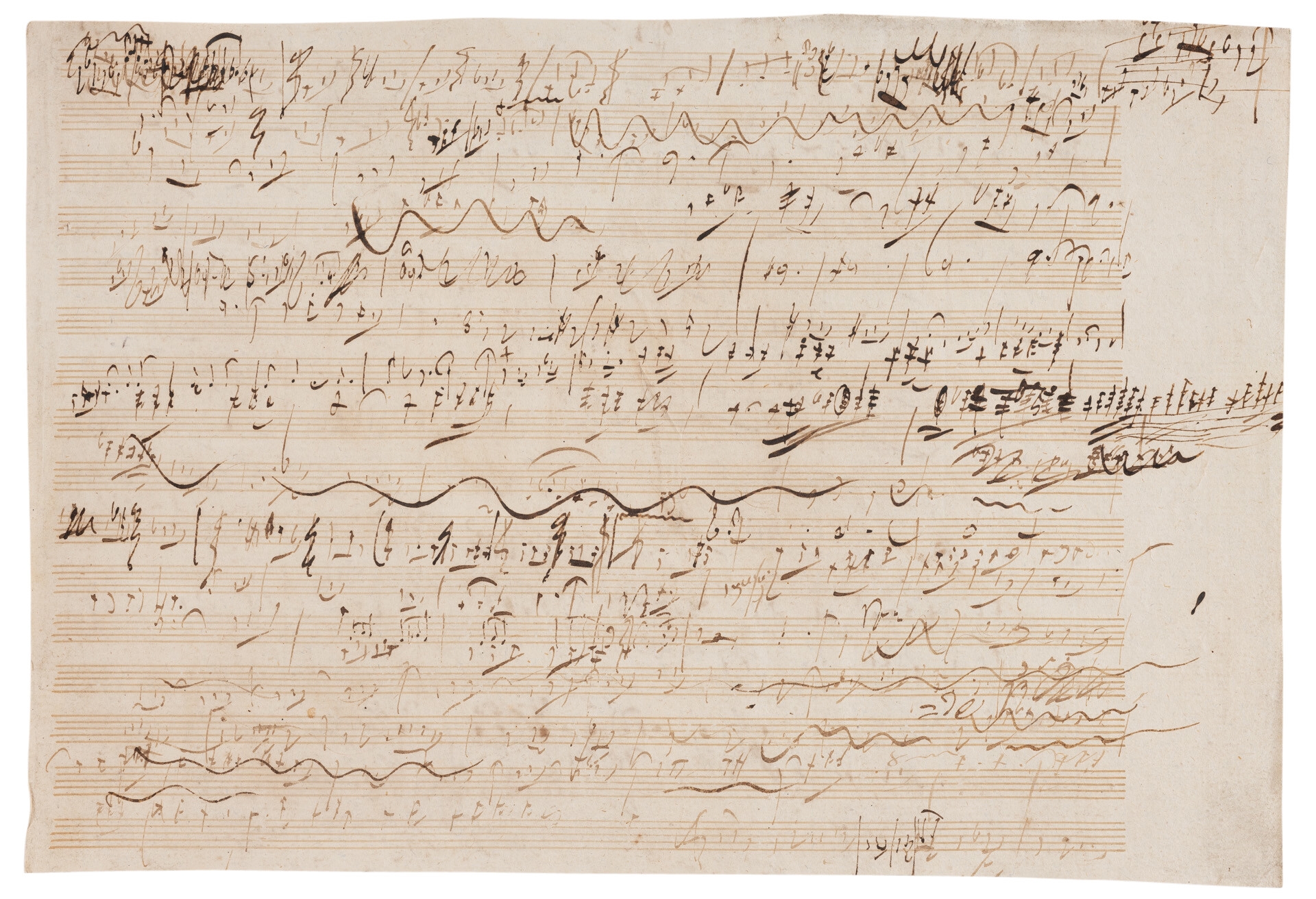 Ludwig Van Beethoven | Autograph sketch leaf for the string quartet in ...