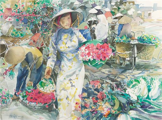 Thien-Shih Long | Vietnam Flower Girl (1993) | MutualArt