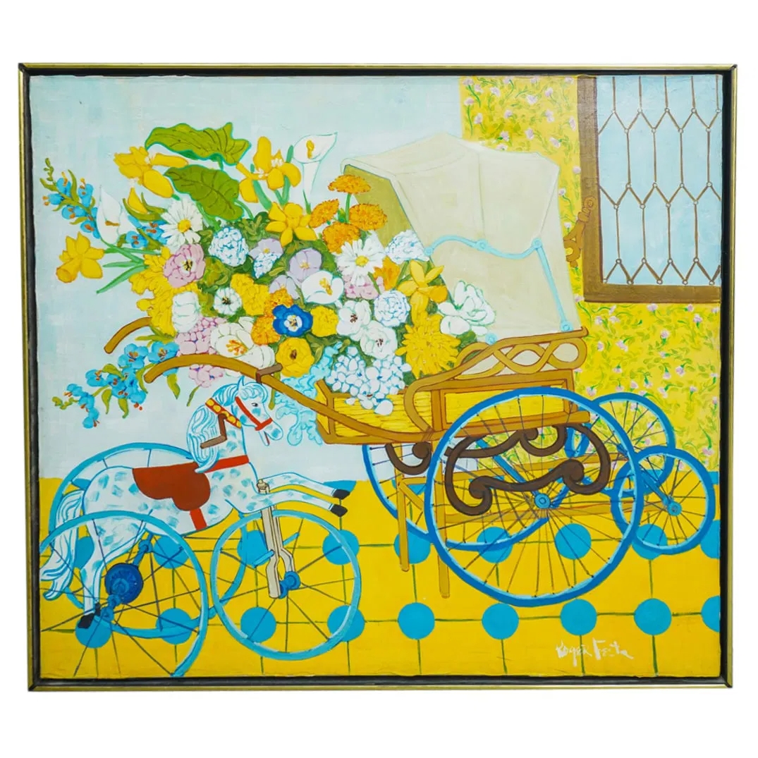 Roger Ester | A horse tricycle and cart full of flowers in vibrant ...