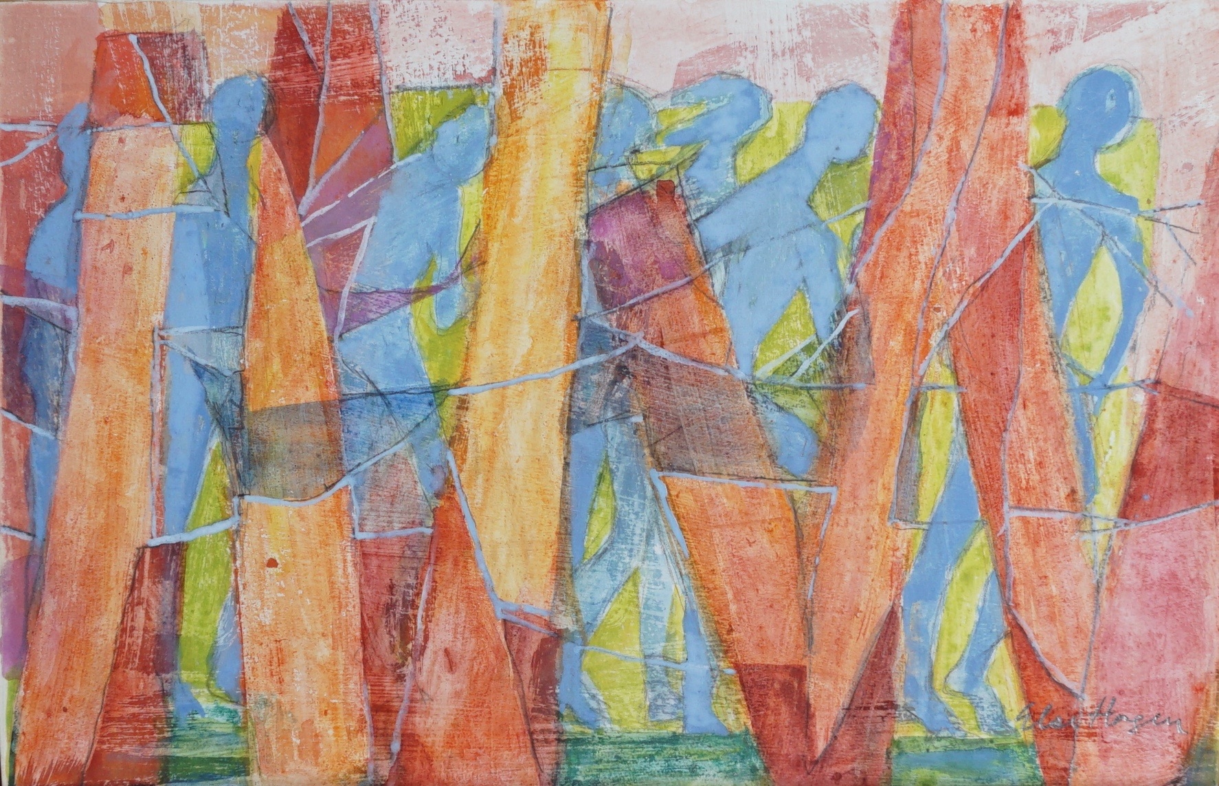 Else Hagen | Blå figurer | MutualArt
