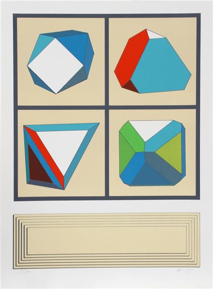 Lucio del Pezzo | Shapes in Grid (Circa 1970) | MutualArt