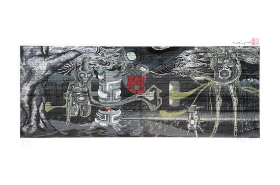 Jonathan Singer | Vinyl Robot Mural (2014) | MutualArt