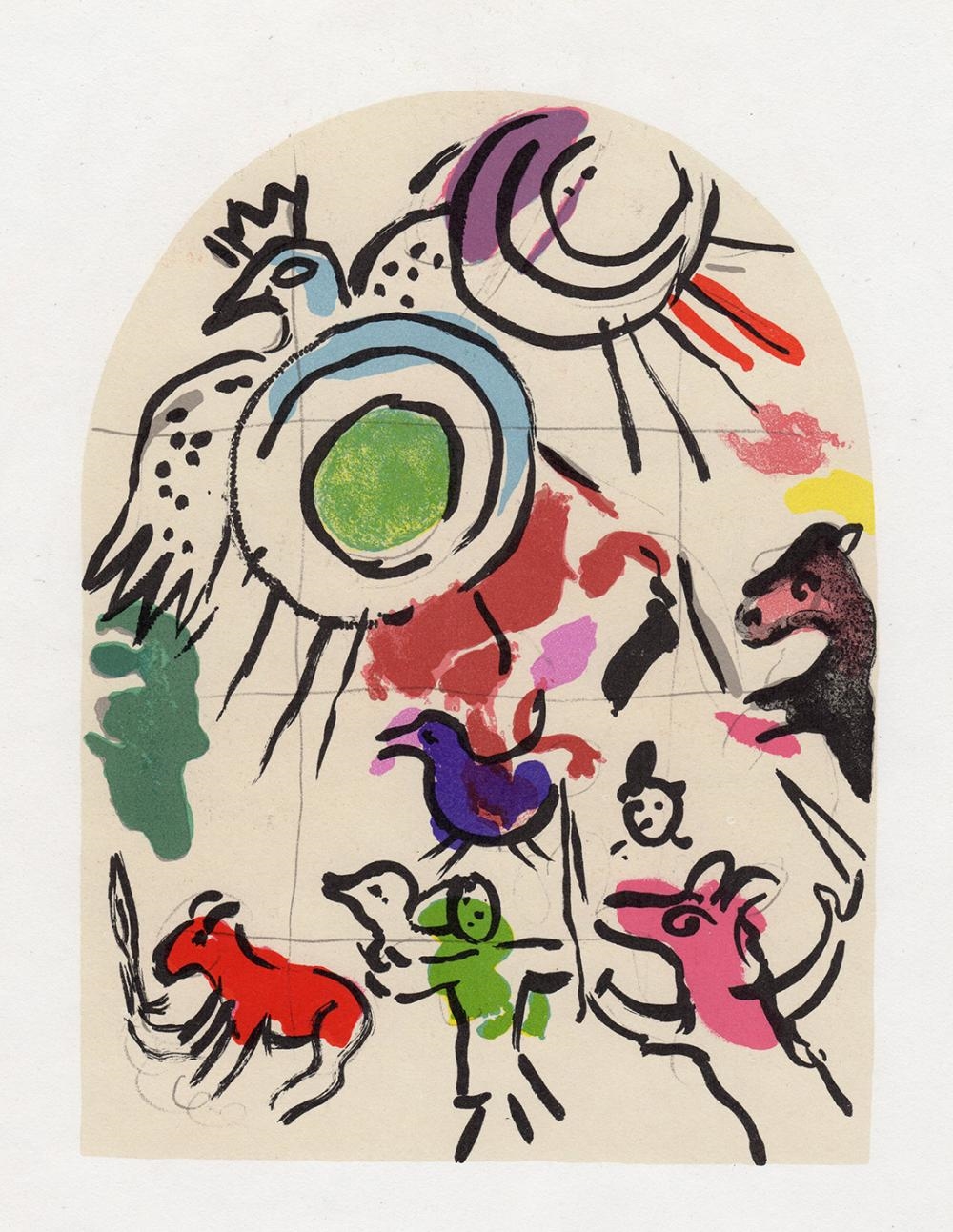 Marc Chagall | 1962 Marc Chagall Color Lithograph Jerusalem Windows Gad ...