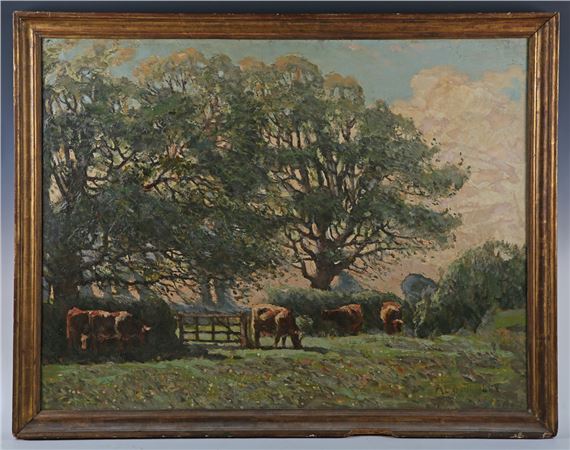 Albert Ernest Bottomley | 1950) – Summer landscape with cattle grazing ...