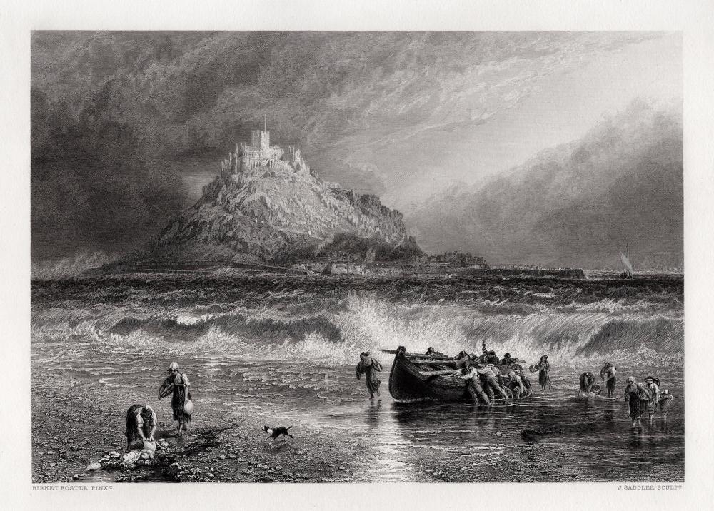 Myles Birket Foster | 1800s Myles Birket Foster Engraving St. Michael's ...