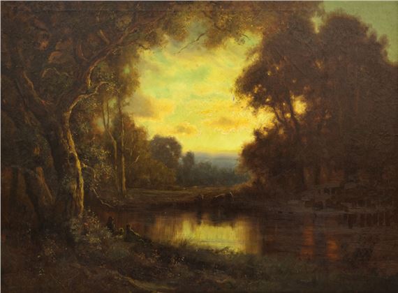 Gordon Coutts | Gordon Coutts ''Golden Glow'' (Landscape) Oil | MutualArt