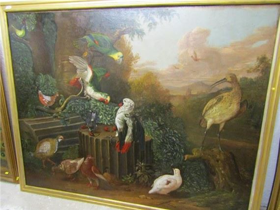 Jakob Bogdany | Exotic birds within garden setting | MutualArt