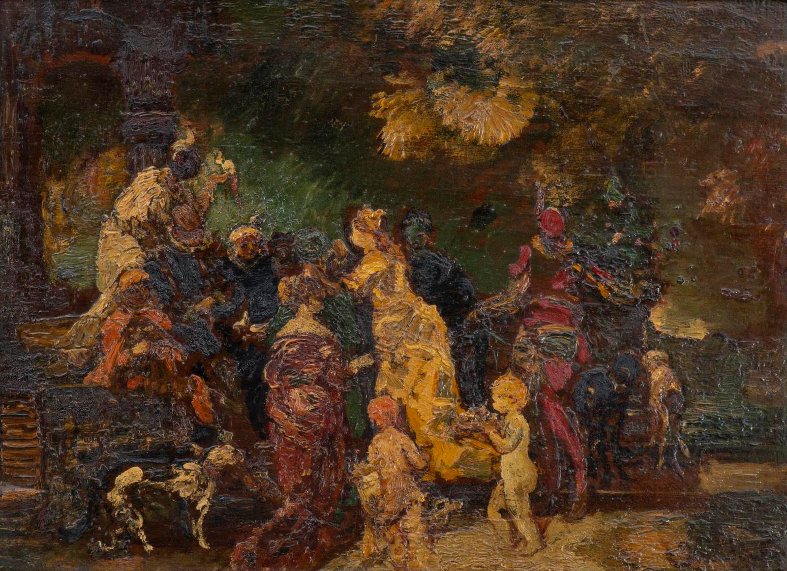Adolphe Joseph Thomas Monticelli | Personnages aux abords d'un palais ...