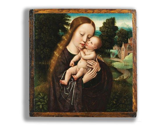 Ambrosius Benson | MARIA MIT DEM KINDE IN FEINER LANDSCHAFT | MutualArt