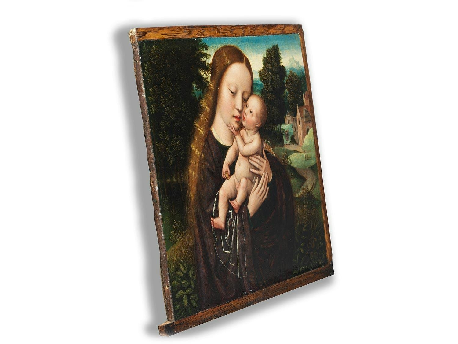 Ambrosius Benson | MARIA MIT DEM KINDE IN FEINER LANDSCHAFT | MutualArt