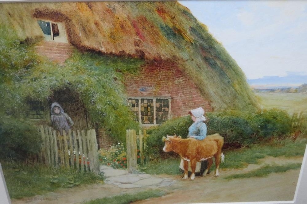 Arthur Claude Strachan | Rural scene with thatched cottage | MutualArt
