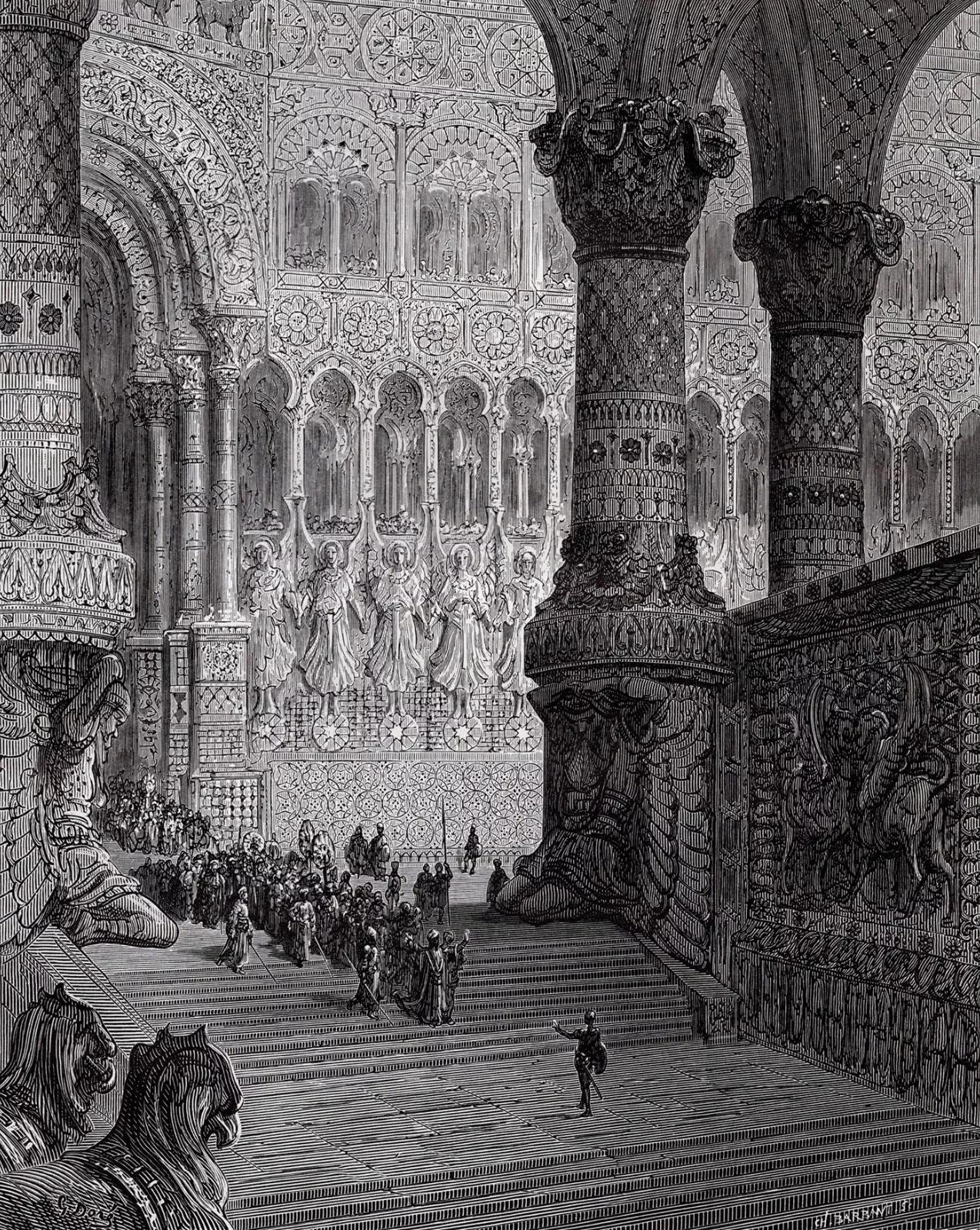 Gustave Doré | Astolfo returns to the emperor of Ethiopia and restores ...