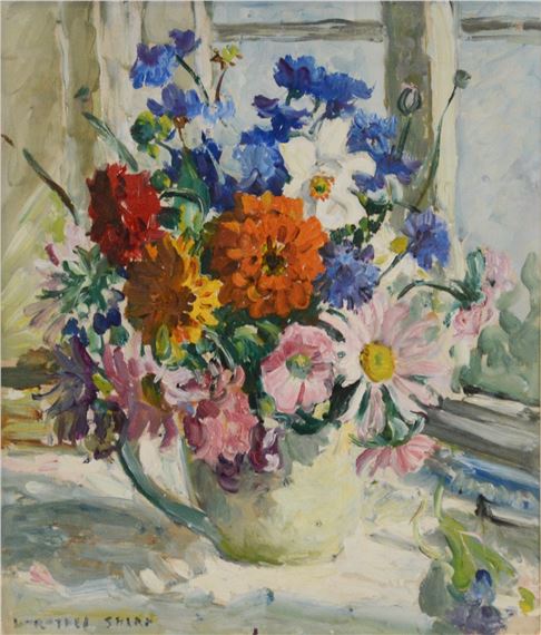Dorothea Sharp | Still life with summer flowers in a jug | MutualArt