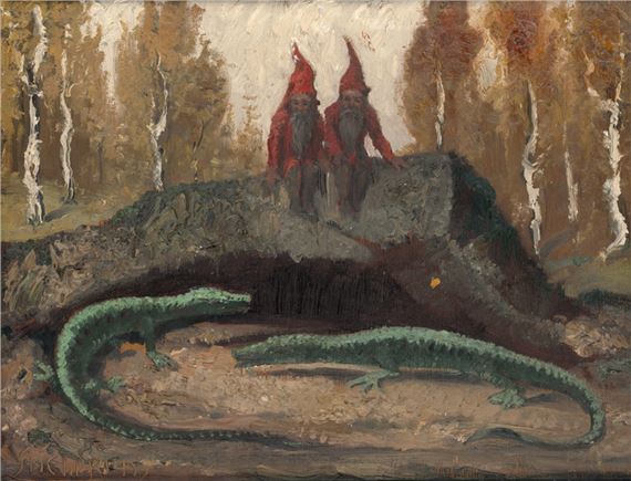 Hermann Hendrich | Märchen (Zwei Zwerge und ein Echsenpaar) | MutualArt