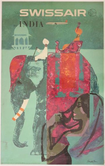 Donald Brun | Swissair to India (1958) | MutualArt